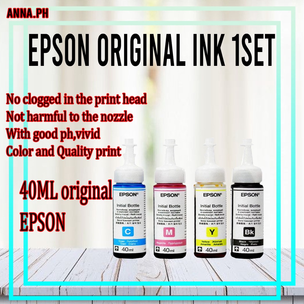 EPSON ORIGINAL L120 INK 40ml 1 SET | Shopee Philippines