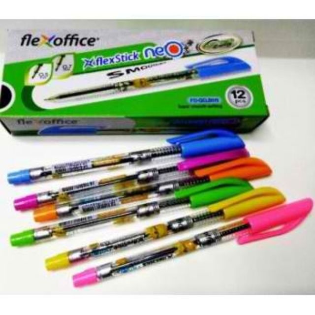 1Box/12Pcs Flex Office Flexstick Neo Smooth Black Ink Pen Ballpen ...