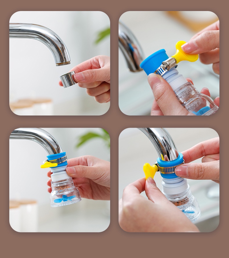 WG 360 Degree Rotary Faucet Extender Flexible Kitchen Shower Tap Water ...