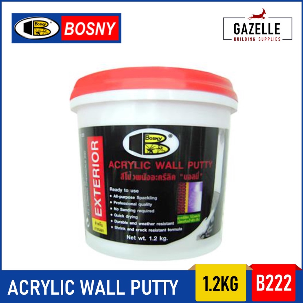 Bosny Acrylic Wall Putty B222 - 1.2kg / 5kg | Shopee Philippines