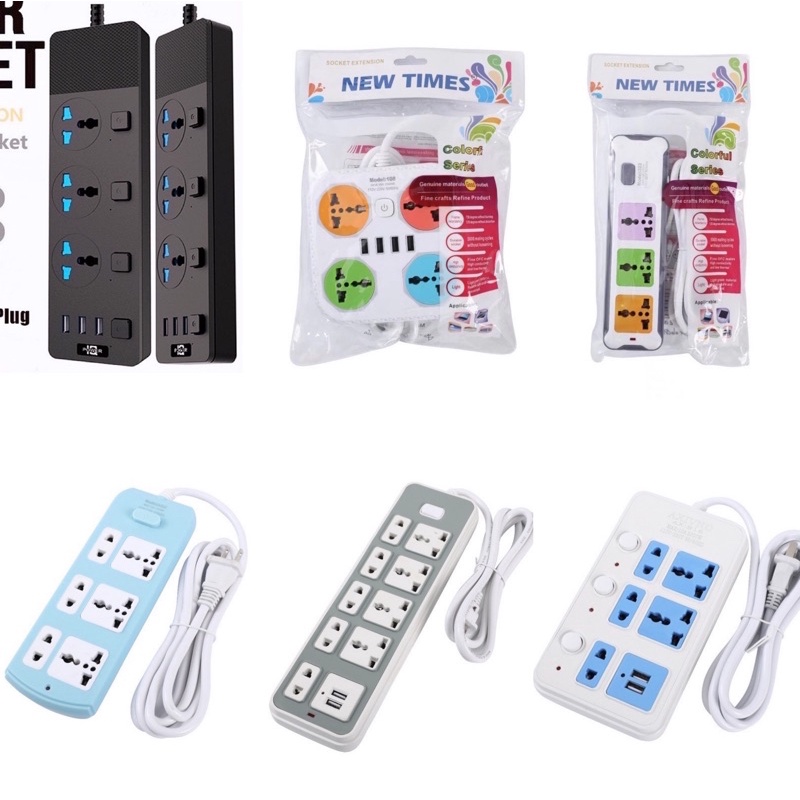 USB Plug 2500W Power Strip with USB Ports Jacks Surge Protector ...