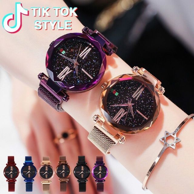 women starry watch magnetic buckle strap watch | Shopee Philippines