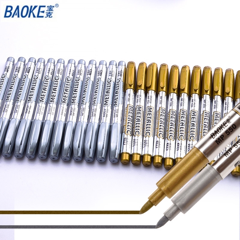 Gold and silver marker pen sign in signature pen greeting card photo ...