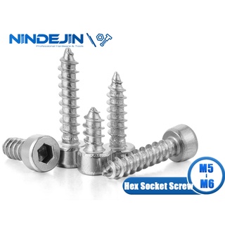 NINDEJIN Nylon Lock Nut 304 Stainless Steel Hex Hexagon Locknut M2 M2.5 M3 M4 M5 M6 M8 M10 M12 ...
