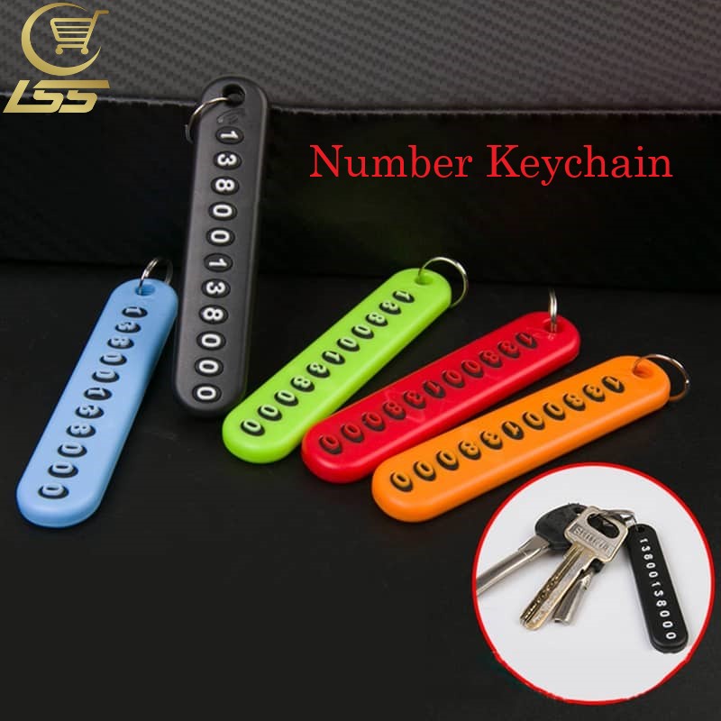 Efeq Anti-lost Number Plate Pendant DIY Car Key Chain Key Number Plate ...