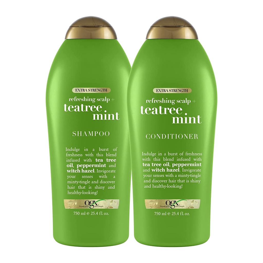 OGX Extra Strength Refreshing Scalp + Tea Tree Mint 577ml | Shopee ...
