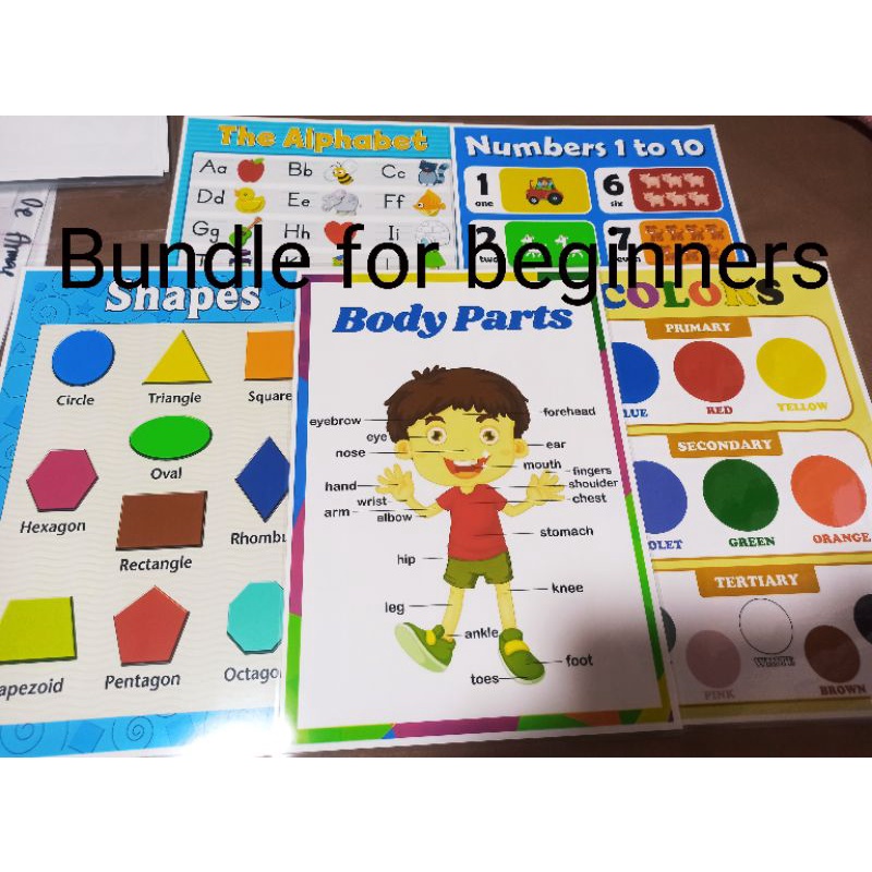 Laminated Educational Charts for kids ( Bundle) A4 size | Shopee ...