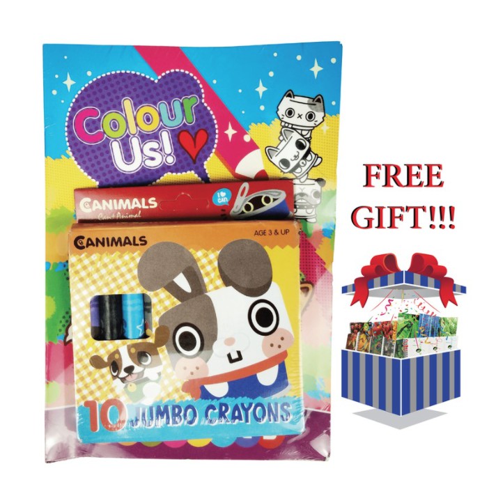 Canimals Drawing Set (Coloring Book + 10 Jumbo crayons) | Shopee ...