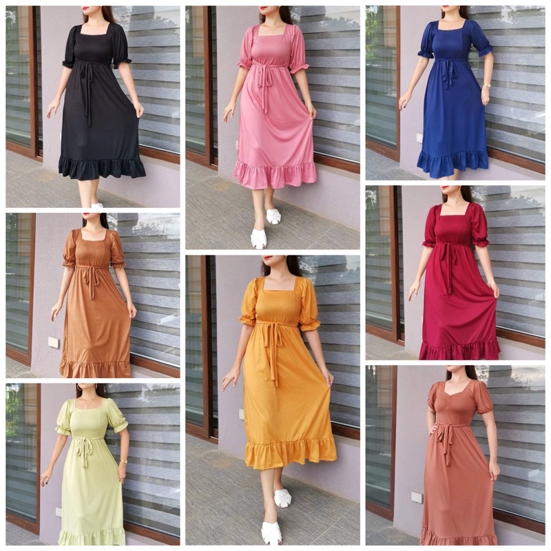MICHELLE MAXI DRESS PLAIN | Shopee Philippines