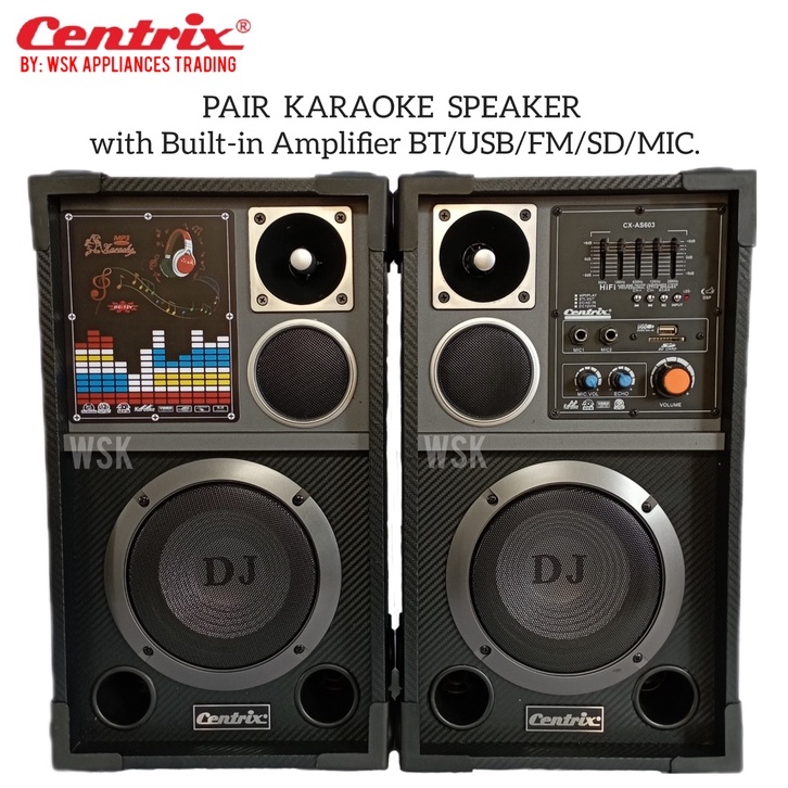 Centrix CX-AS603 Professional Indoor/Outdoor Pair Speaker with Built-In ...