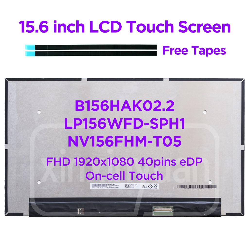 15.6" Laptop LCD Touch Screen B156HAK02.2 LP156WFD-SPH1 NV156FHM-T05 ...
