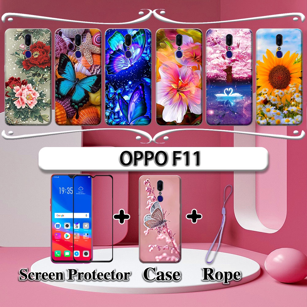 2 IN 1 OPPO F11 Case with Tempered Glass Curved Ceramic Screen ...