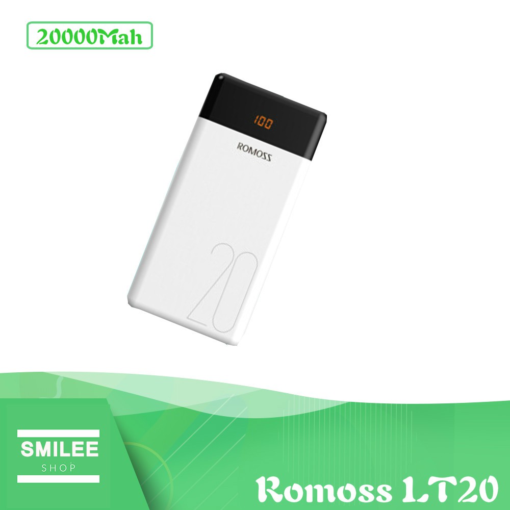 100% Original Romoss Powerbank LT20 20000mAh Power Bank ( White / Black ...