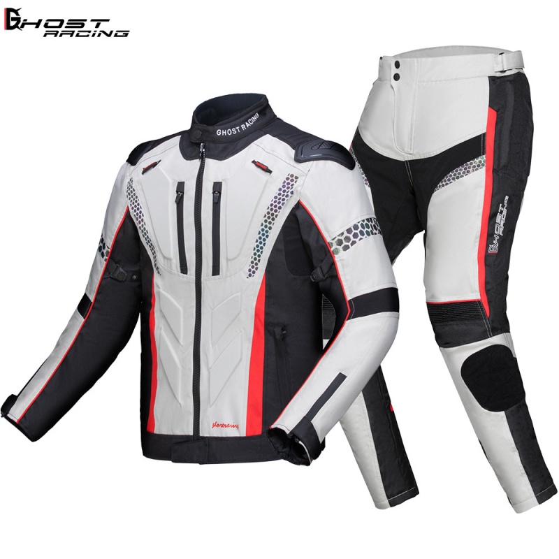 NEW GHOST RACING Waterproof Motorcycle Armor Jacket Reflective Off-road ...