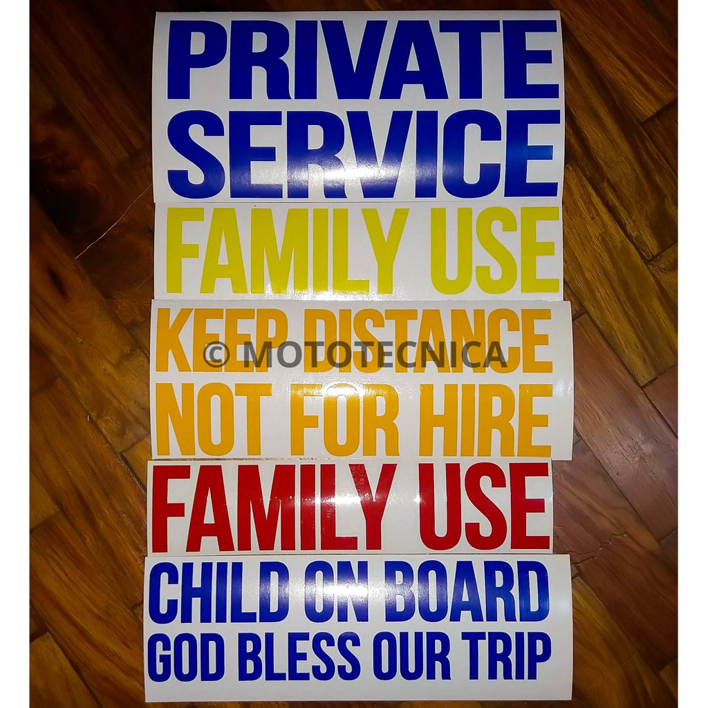 Sticker Signages Waterproof, Service, Private, Keep Distance, Not For ...