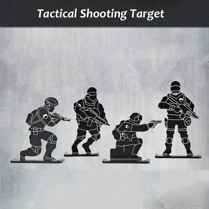 4 Pcs/set Outdoor Shooting Target Set Metal Airsoft Rifle Pistol BB Gun ...