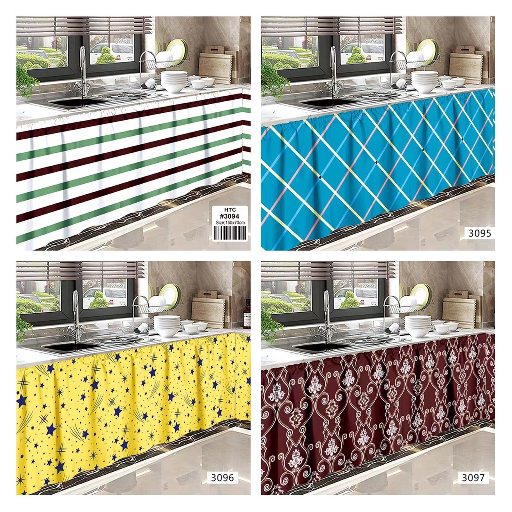 2022 New Style Stripe Kitchen Lababo Curtain New Arrivals UnderSink ...