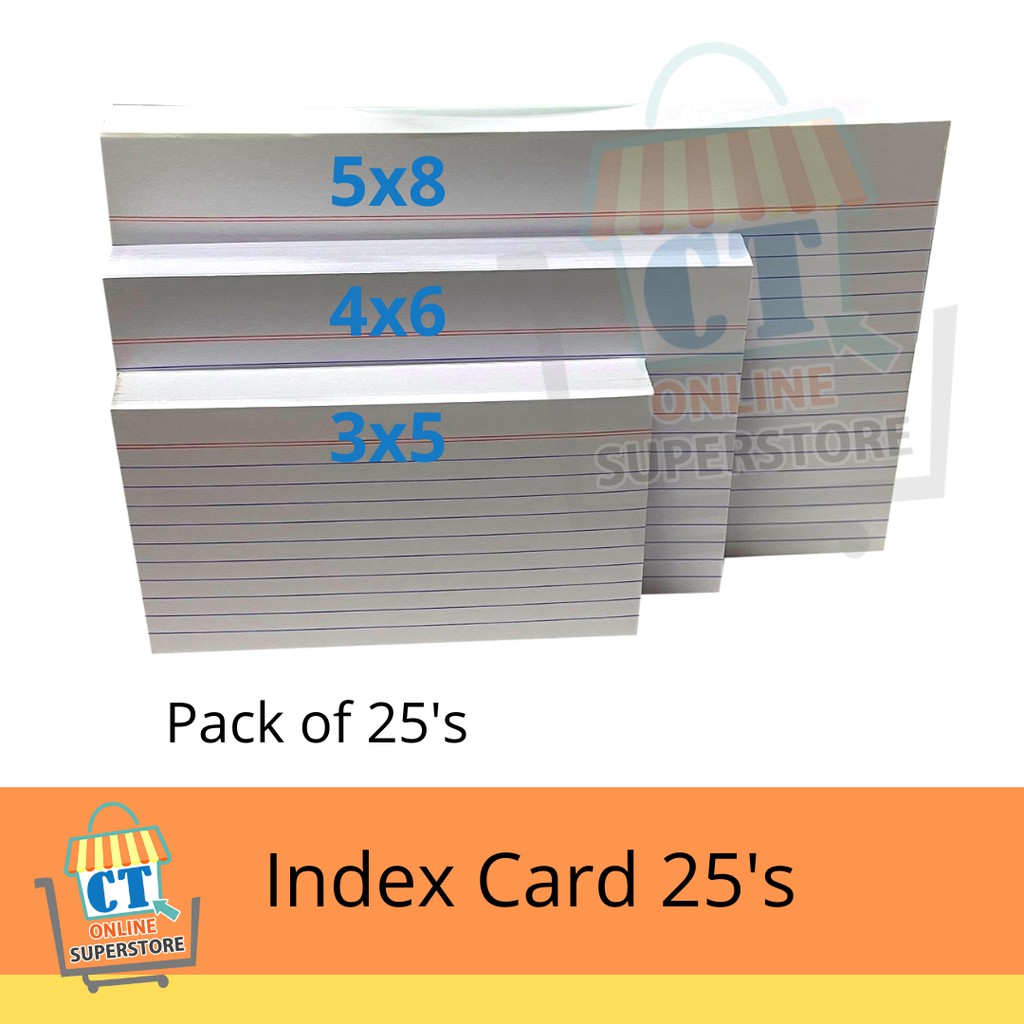 Index Card (Pack of 25pcs) | Shopee Philippines