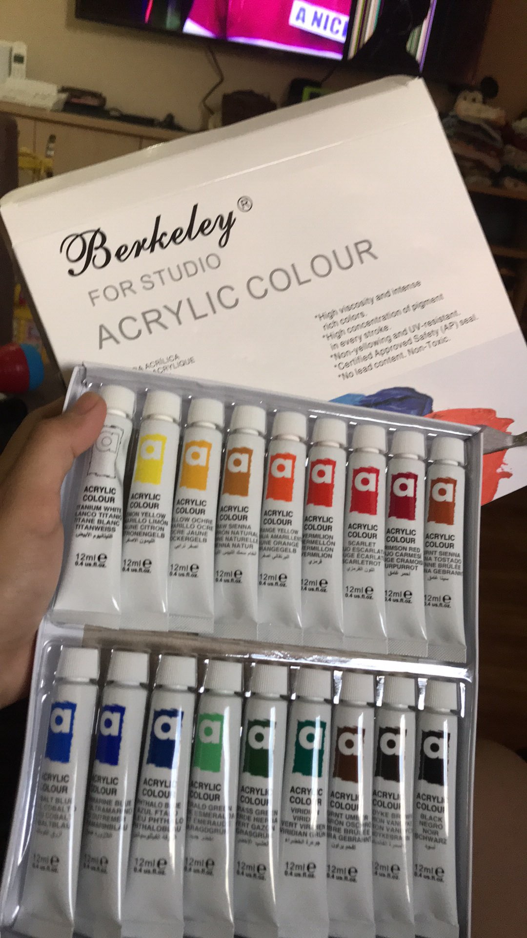 Berkeley 18tubes Acrylic / Water Colour / Oil Colour Paint (12ml/tube ...