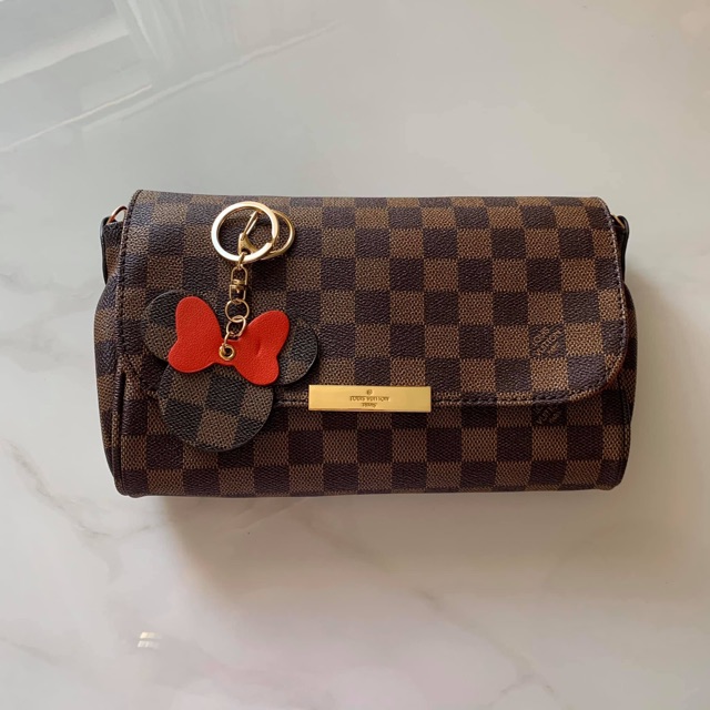 Cute Minnie Mouse Luxury LV Keychain Pendant Bagcharms Chain Ring Louis ...