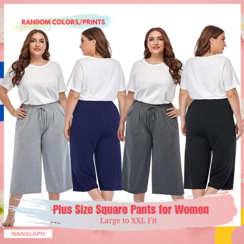PLUS SIZE Plain Square Pants for Women [Large to XXL] - Daisy | Shopee ...
