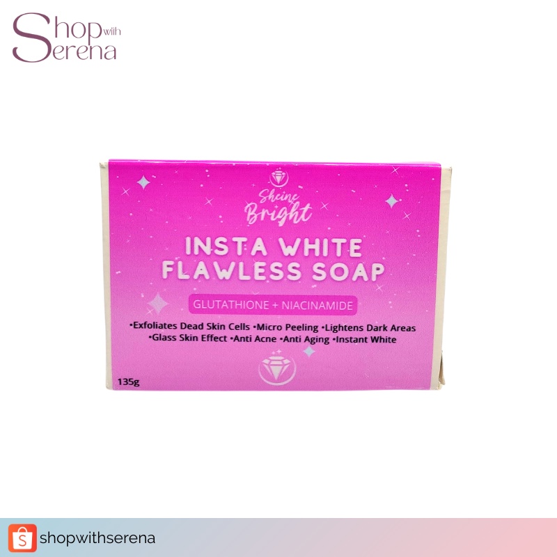 Sheine Bright Insta White and Flawless Soap 135g with Glutathione + Niacinamide Shop with Serena ...