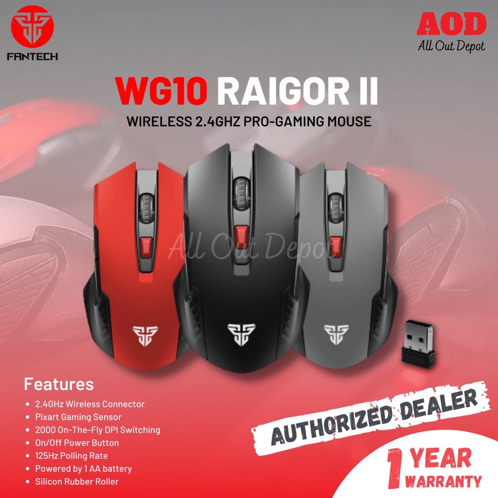 Fantech WG10 RAIGOR Wireless Battery Operated Gaming Mouse | Shopee ...