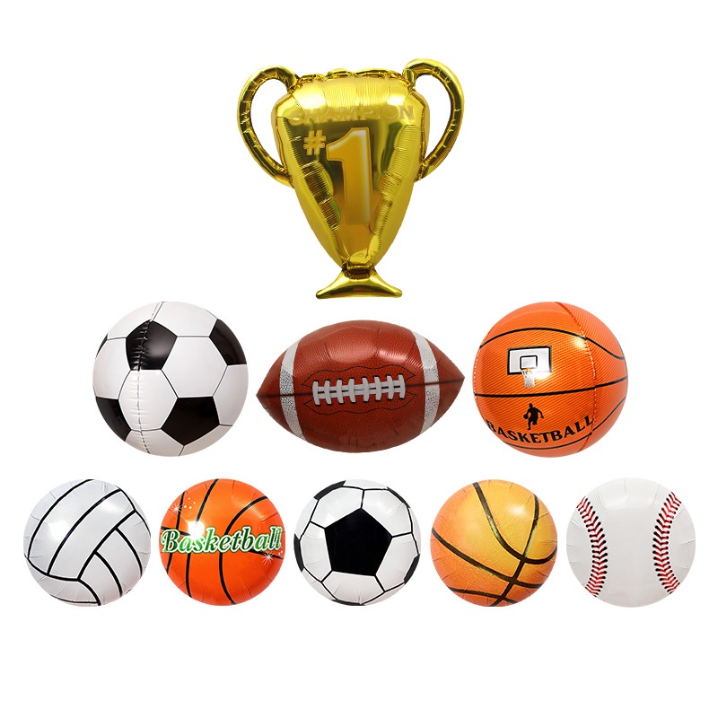 Basketball Football Tennis Baseball Champion Trophy Foil Balloon Sports ...