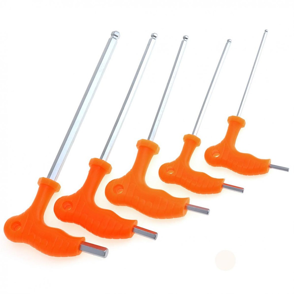 5pcs T-type Allen Wrench with Ball and Plastic Handle | Shopee Philippines