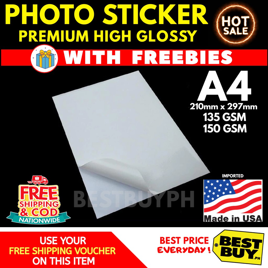 A4 Photo Sticker - Premium High Glossy (USA) | Shopee Philippines