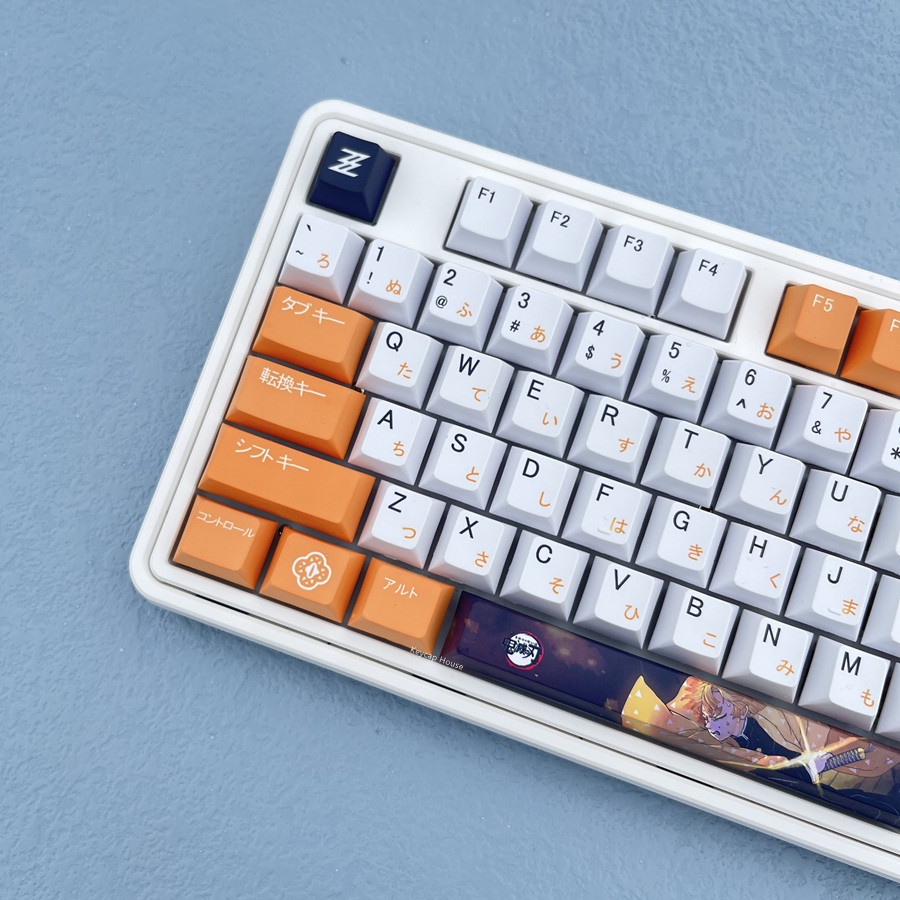 133 Keys Agatsuma Zenitsu Keycap Cherry Profile Demon Slayer Anime PBT ...