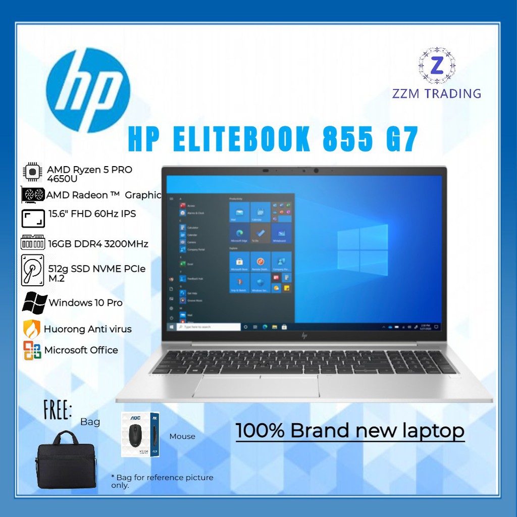 HP EliteBook 855 G7 Ryzen 5 PRO 4650U 15.6" FHD IPS 60Hz 16GB RAM 512GB ...