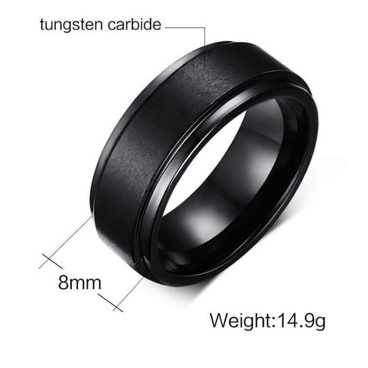 Black Ring For Men Stainless Steel Rings For Mens Matte Tungsten ...