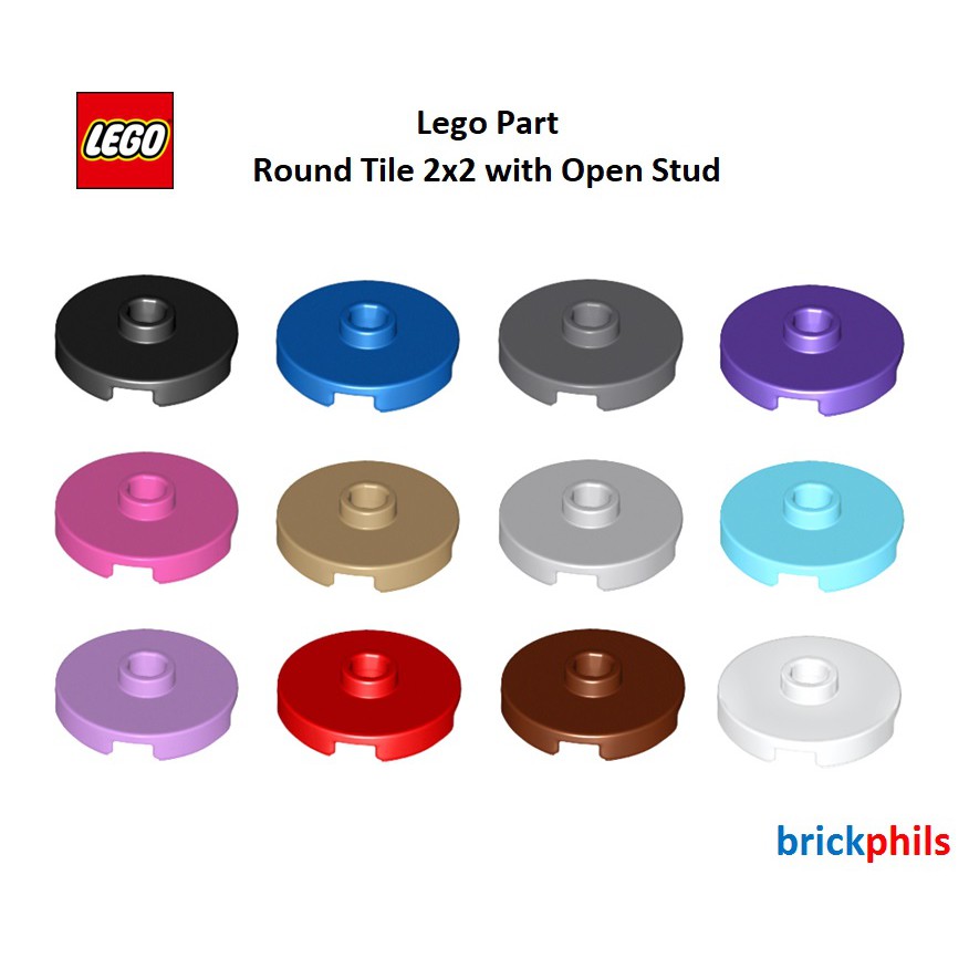 Lego Part 18674 - Round Tile 2x2 with Open Stud (5pcs per Lot) | Shopee ...