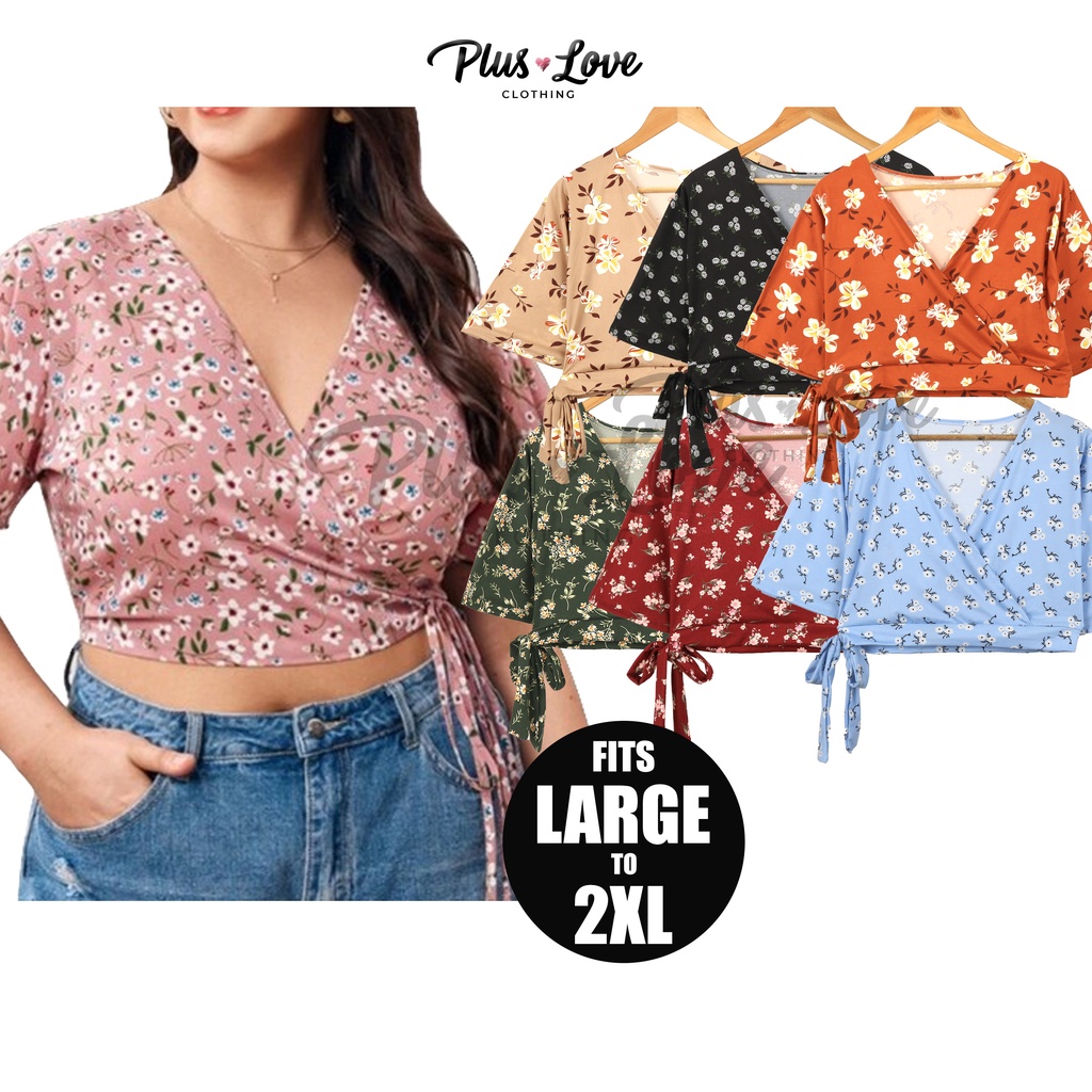 MICA PLUS SIZE SUMMER OUTFIT WRAP AROUND TOP FITS LARGE - 2XL | Shopee Philippines