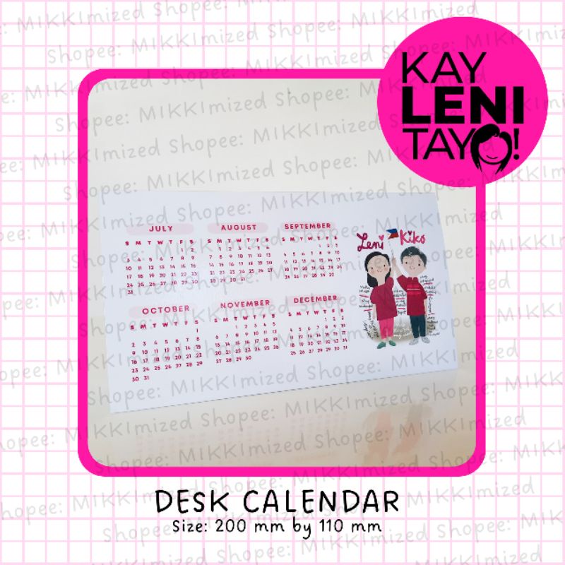 DESK CALENDAR Kakampink Leni Robredo Leni-Kiko Laban Leni 2022 Let Leni ...