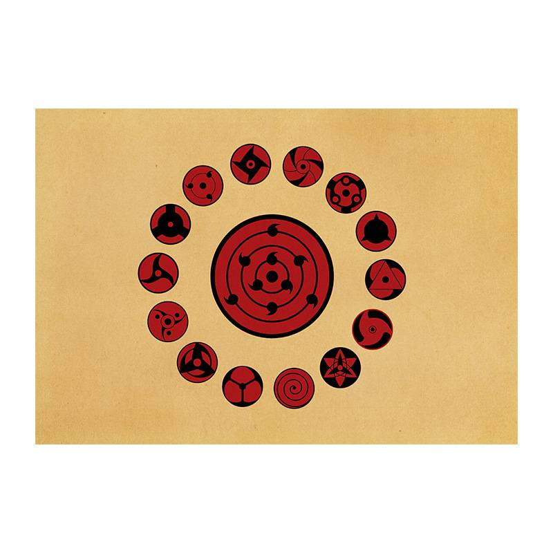 NARUTO "Sharingan Atlas" poster Anime Kraft Paper Wallpaper 50.5*35cm ...