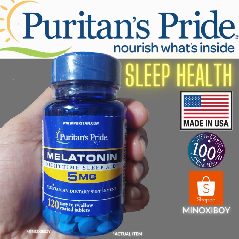 Puritan's Pride Melatonin 5mg, Night Time Sleep Aid, 120 Coated Tablets ...