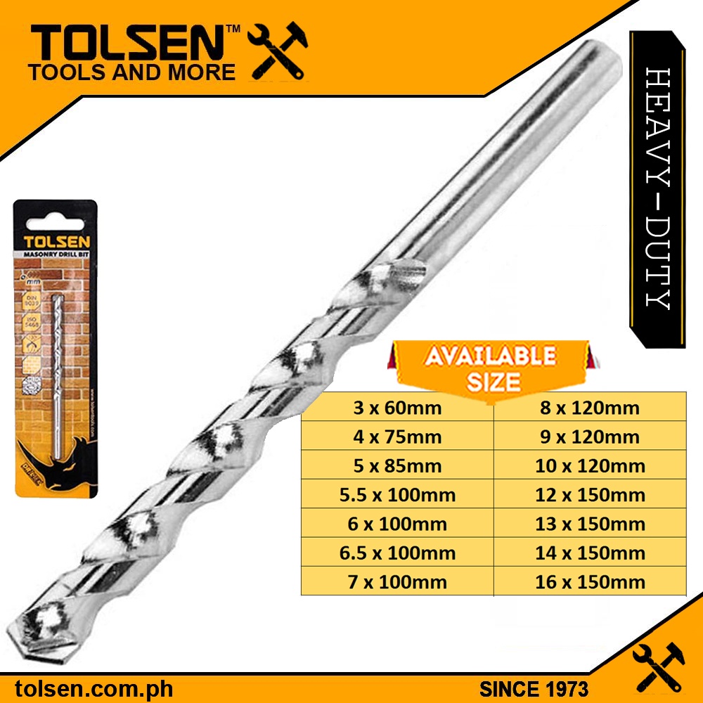 Tolsen 1pc Masonry Drill Bits TCT Tip (3mm - 16mm) DRILTEK | Shopee ...