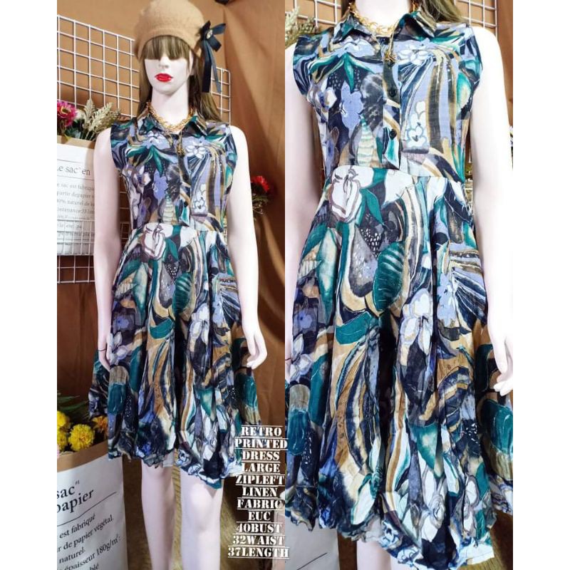 korean challis printed dress #DL76 | Shopee Philippines