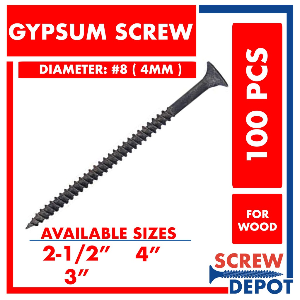100 PCS 2-1/2" , 3", 4" Screw Depot Gypsum Screw or Black Screw for ...