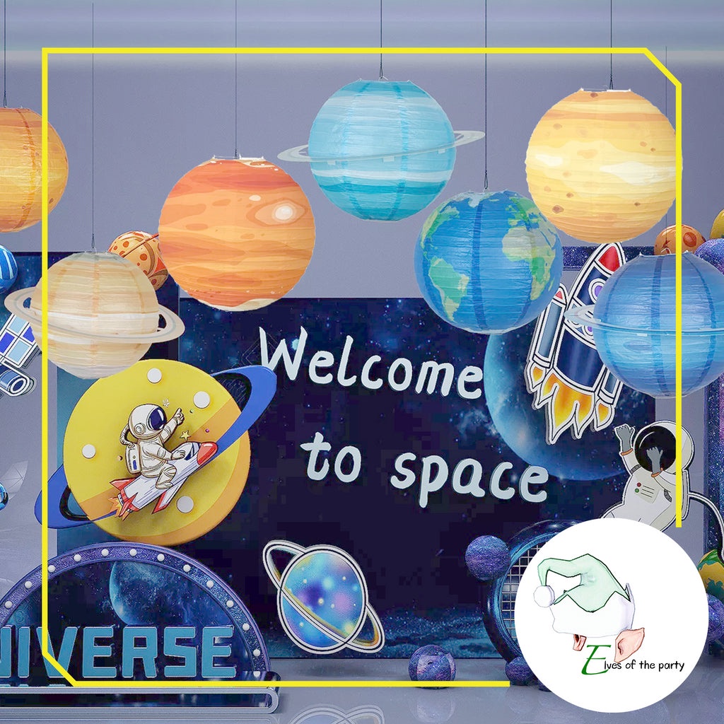 3D Earth Planet Paper Lanterns for Outer Space Party Decorations ...
