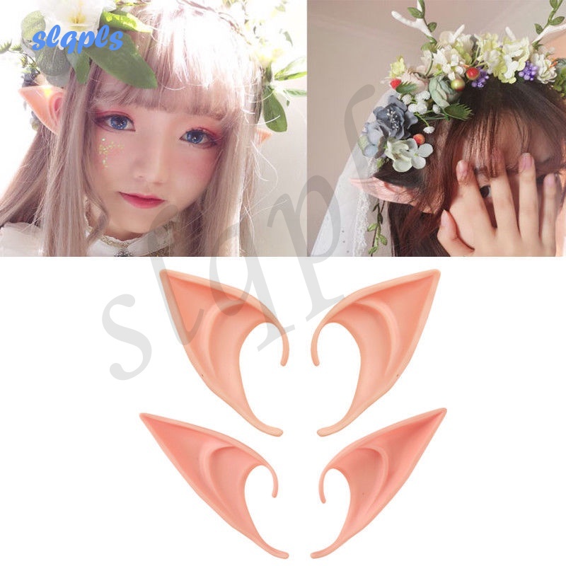 1Pair Elf Ears Halloween False Ears Cosplay Props Teeth Fangs Vampire ...