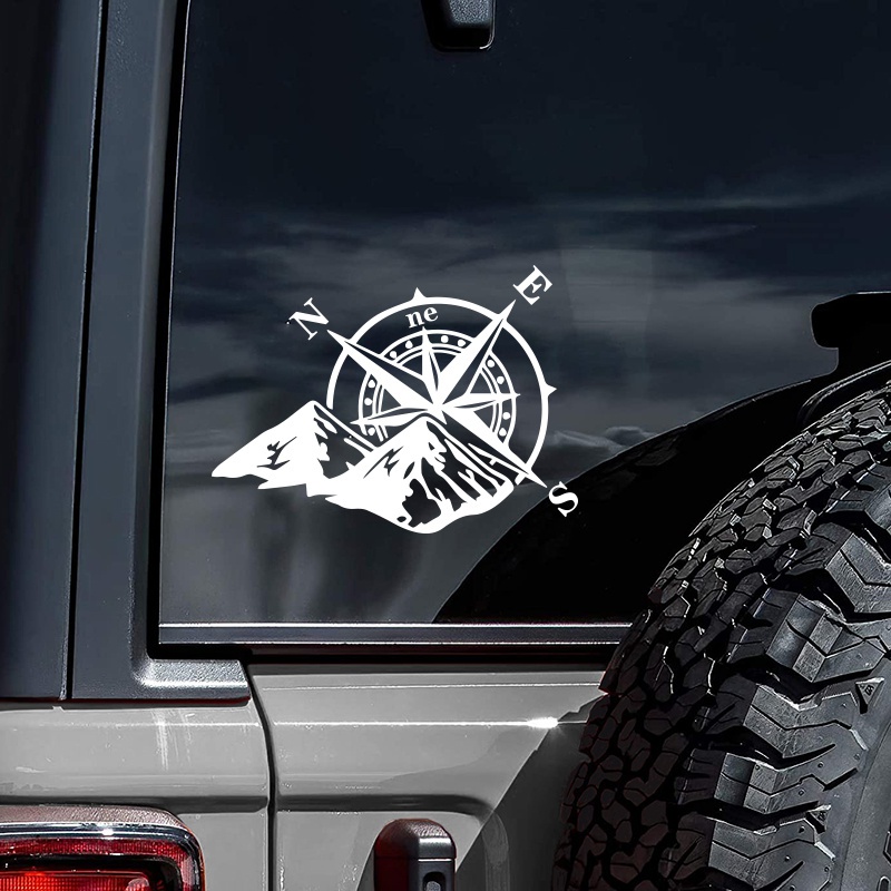 Compass Decal Mountains For Camper car Adventure Car Stickers ...