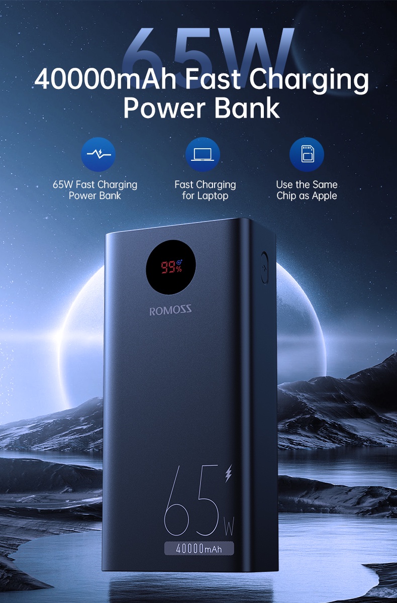 Romoss PEA40 Pro 65W 40000mAh Laptop Powerbank Notebook Computer Fast ...