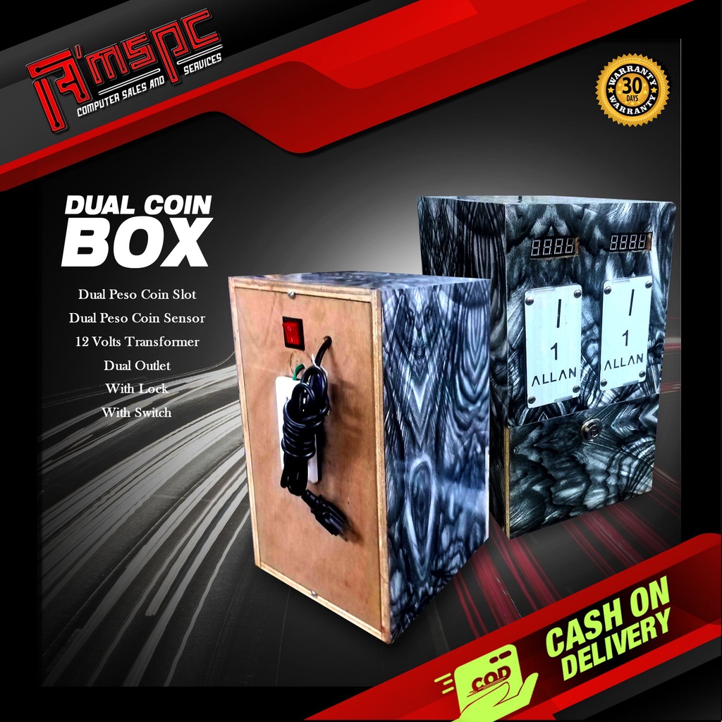 pisonet dual coin box dual digital timer amstrading | Shopee Philippines