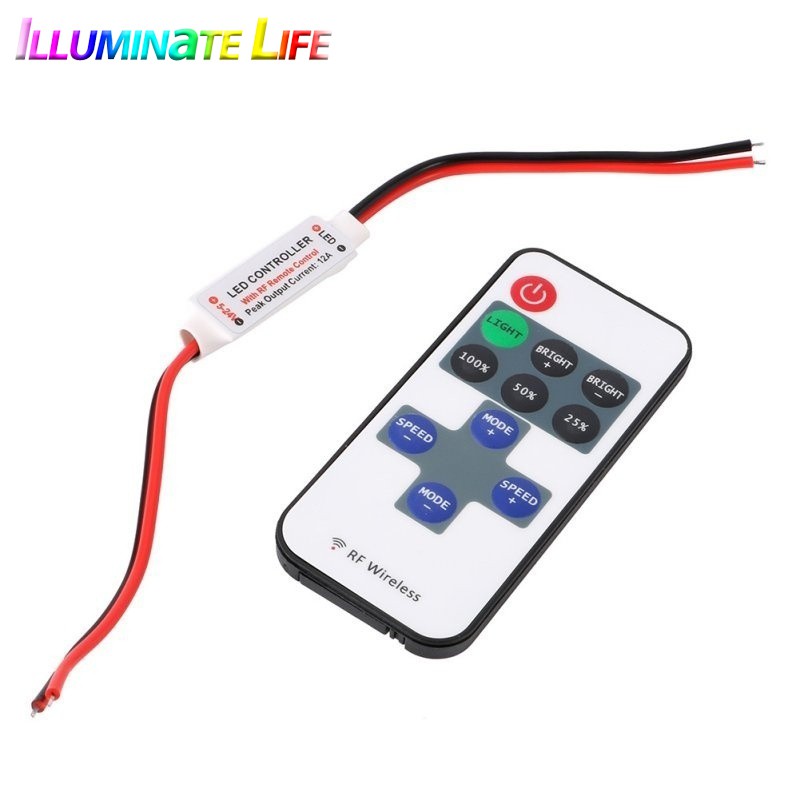 11key Single Color LED Controller 5V 12V 24V MINI 11 Key RF wireless ...