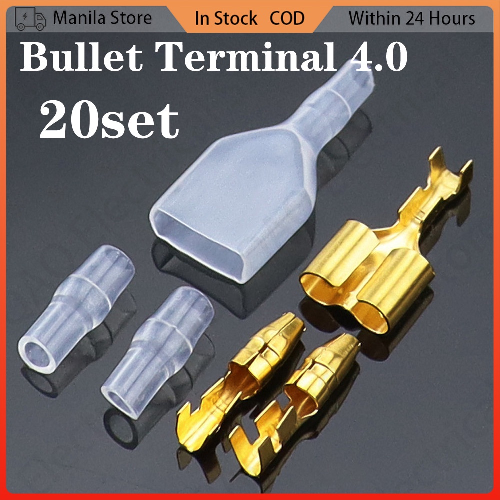20sets Bullet Terminal 4.0 Male + Female Car Electrical Wire Connector ...