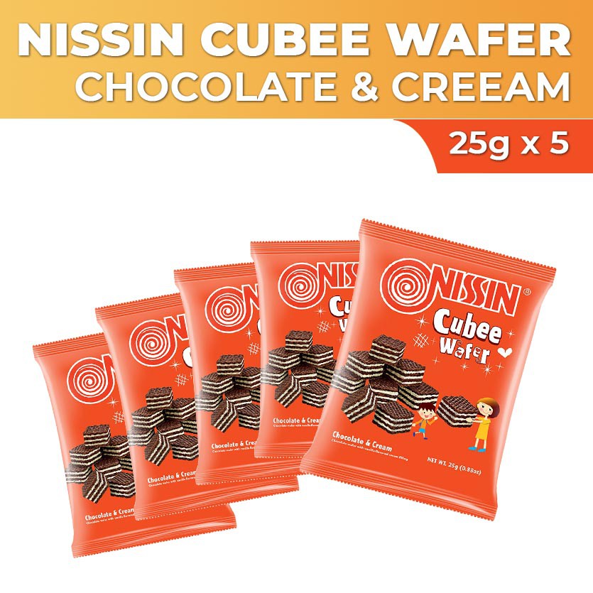 Nissin Cubee Wafer Chocolate & Cream 25g X 5 | Shopee Philippines