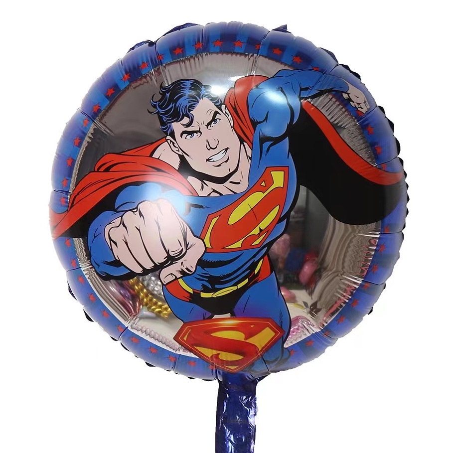 6pc Superman Foil Balloons round 18inch Super Hero Birthday decorations ...